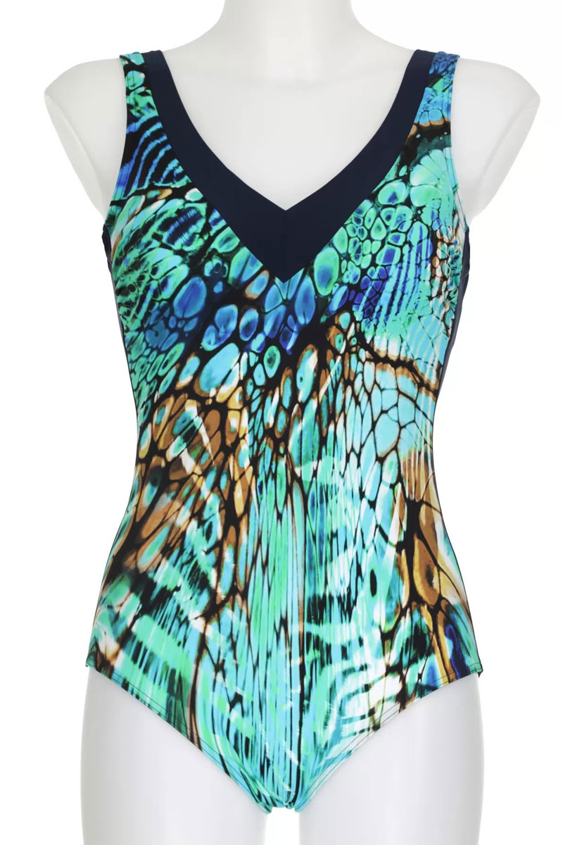 Strój kąpielowy Sunflair Green Blue Wireless Padded One-Piece Swimsuit ...